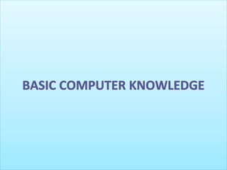 Basic computer knowledge | PDF