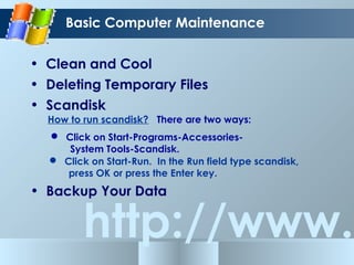 Basic computer maintenance | PPT