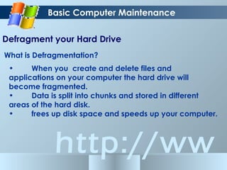 Basic computer maintenance | PPT