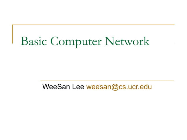 Basic computer network | PPT