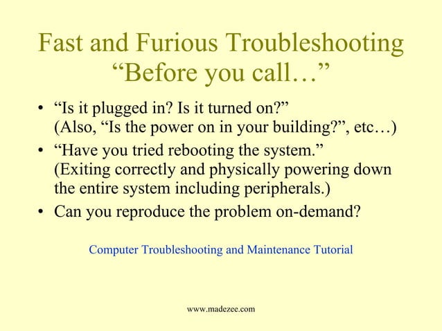 Basic Computer Operation And Troubleshooting | PPT | Operating Systems | Computer Software and ...