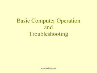 Basic Computer Operation And Troubleshooting | PPT