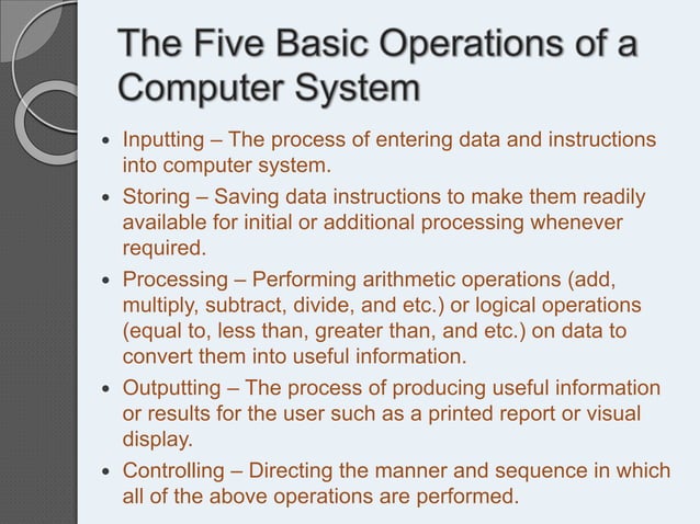 Basic computer organisation | PPTX | Operating Systems | Computer Software and Applications