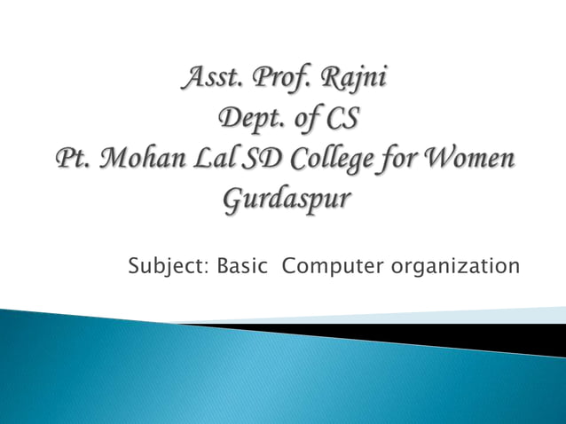 Basic computer organization | PPT