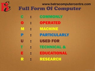 Basic Computer Training Institute in Ambala ! Batra Computer Centre. | PDF