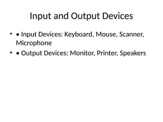 Basic Computer presentation for classess | PPT