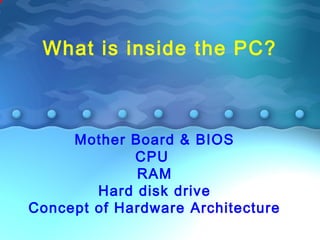 Basic computers for DIU laptop project students | PPT