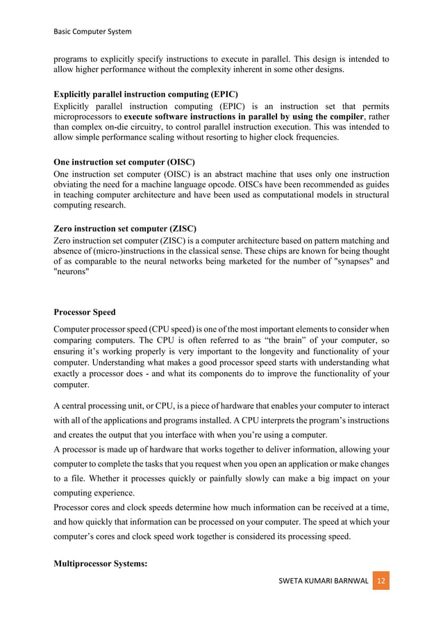 Basic computer system | PDF | Data Storage and Warehousing | Computing