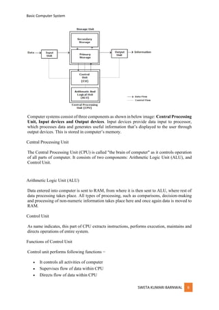 Basic computer system | PDF | Data Storage and Warehousing | Computing