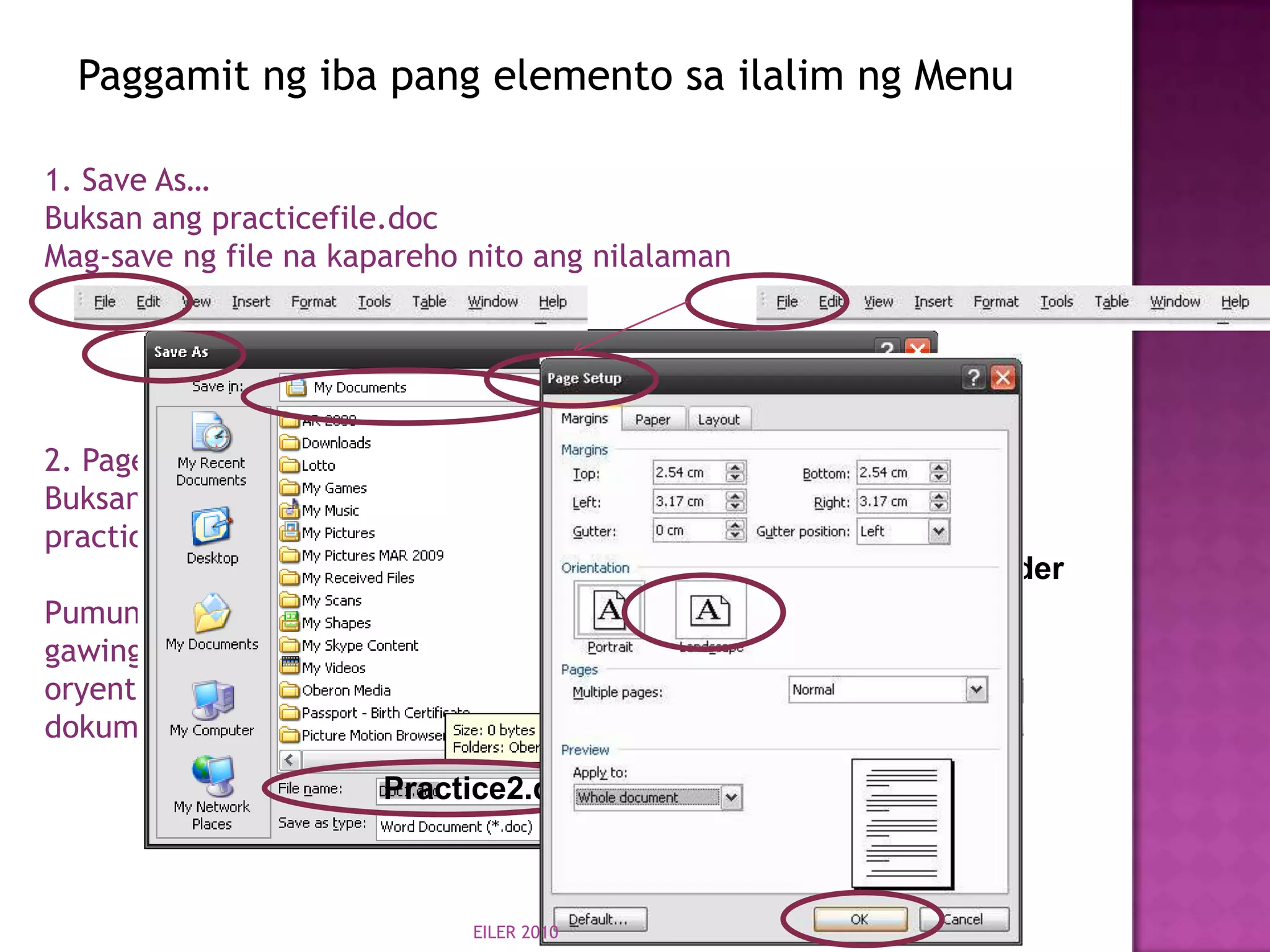 Batayang pagsasanay sa paggamit ng Microsoft Word | PPTX