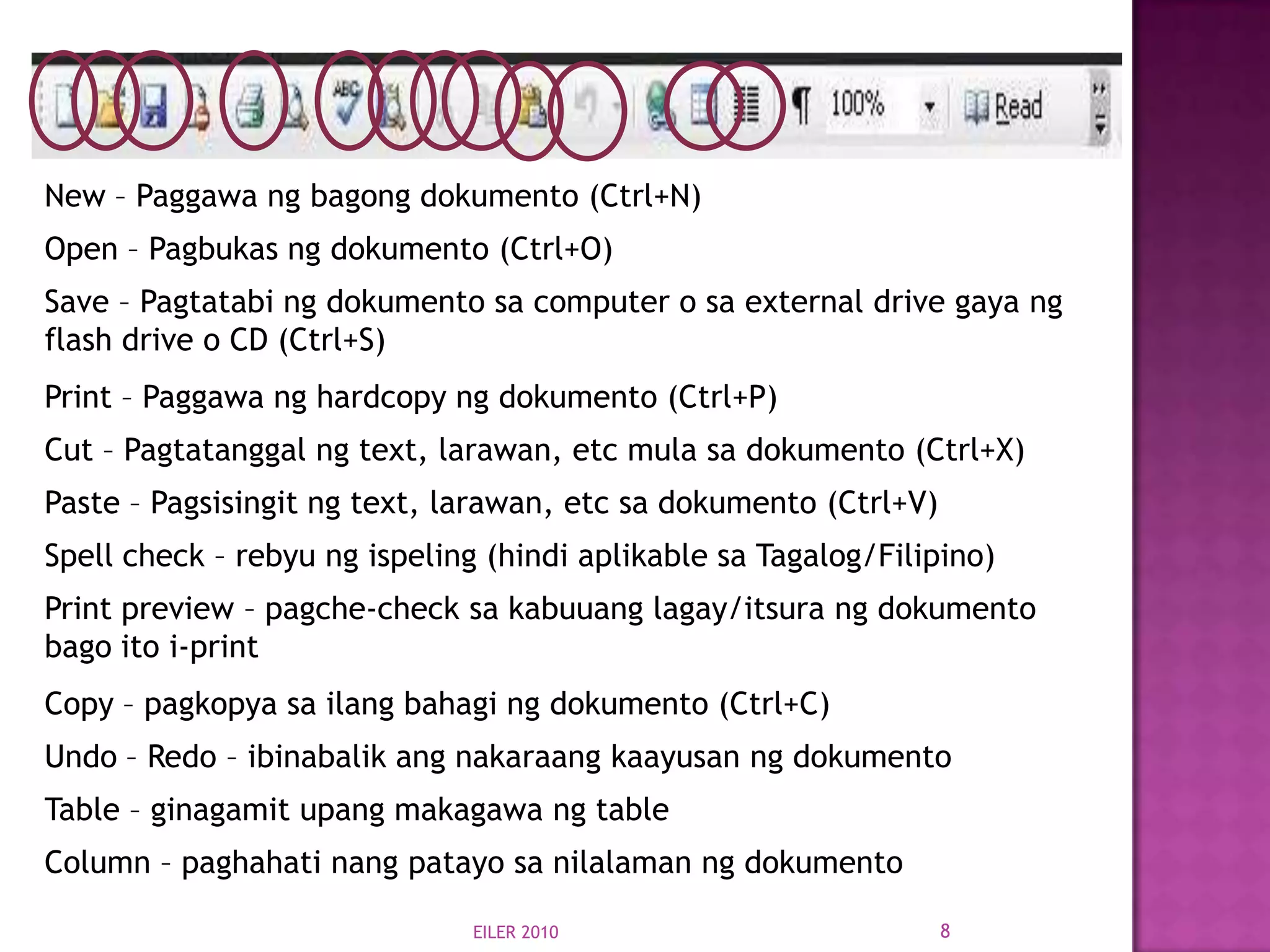 Batayang pagsasanay sa paggamit ng Microsoft Word | PPTX