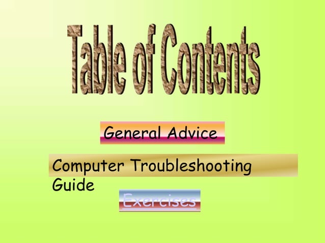 Basic computer troubleshooting | PPSX | IT and Internet Support | Internet