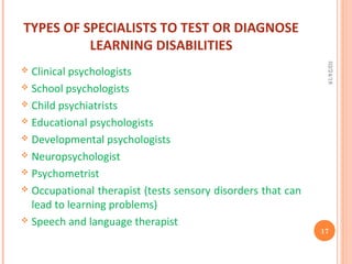 Basic Concept about Learning Disability | PPT