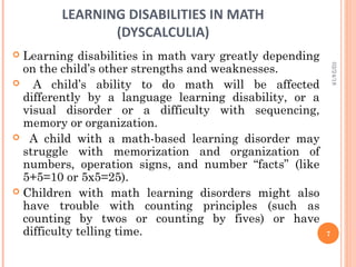Basic Concept about Learning Disability | PPT