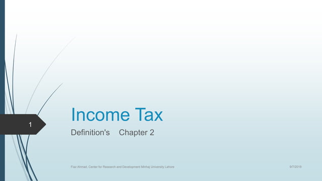 Basic concept and definition related to income tax | PPT