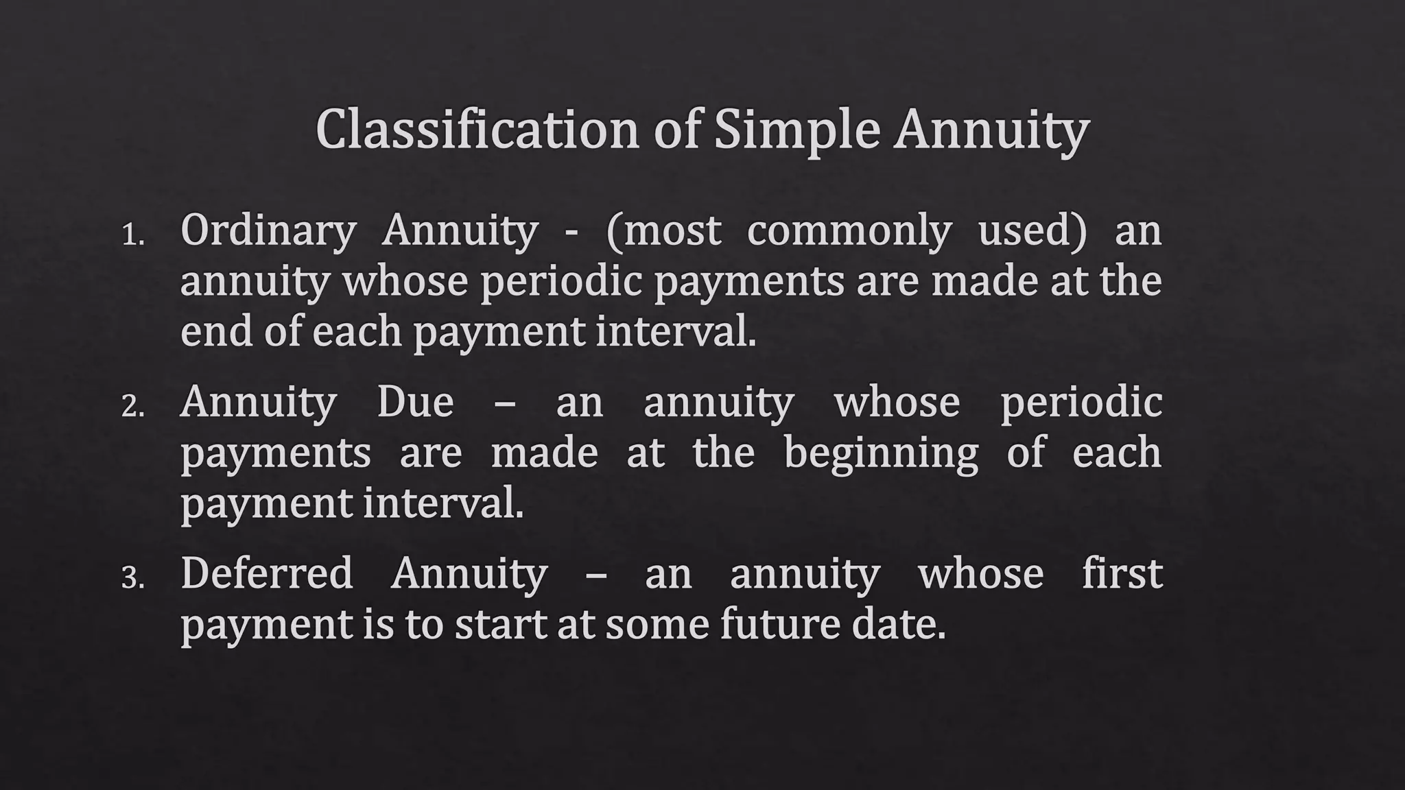 Basic concept of annuity | PPTX