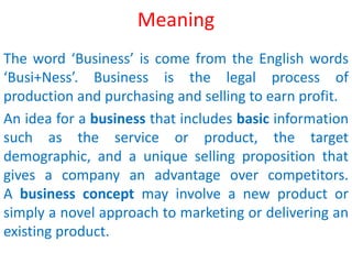 Basic concept of business | PPTX