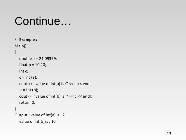 Basic concept of c++