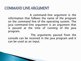 Basic concept of class, method , command line-argument | PPT