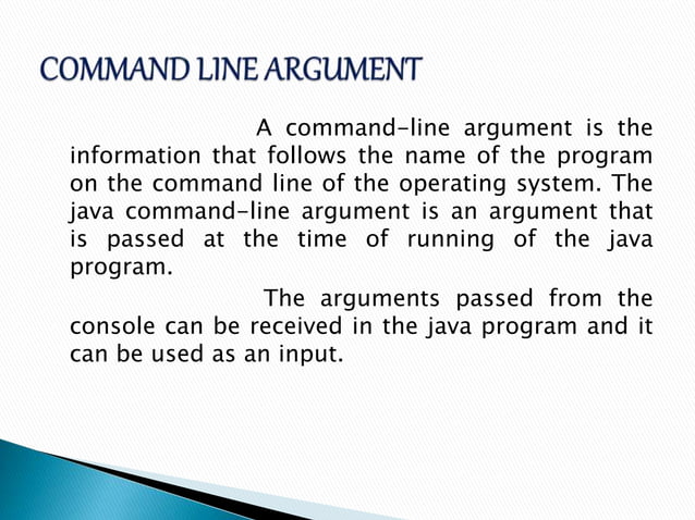 Basic concept of class, method , command line-argument | PPT