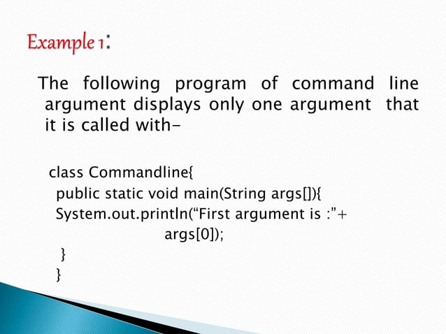 Basic Concept Of Class Method Command Line Argument Ppt
