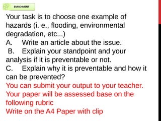 Grade 12 DRRR basic concept of hazard.. | PPT