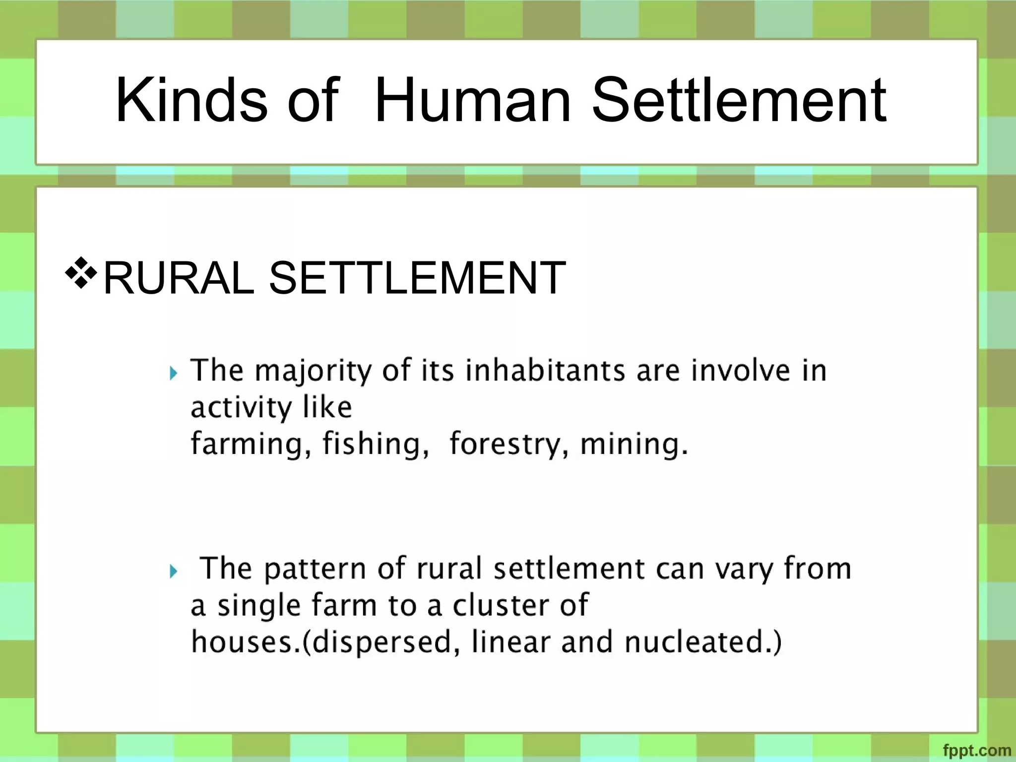 Basic Concept of Human Settlement by Martin Adlaon Arnaiz Jr. | PPT