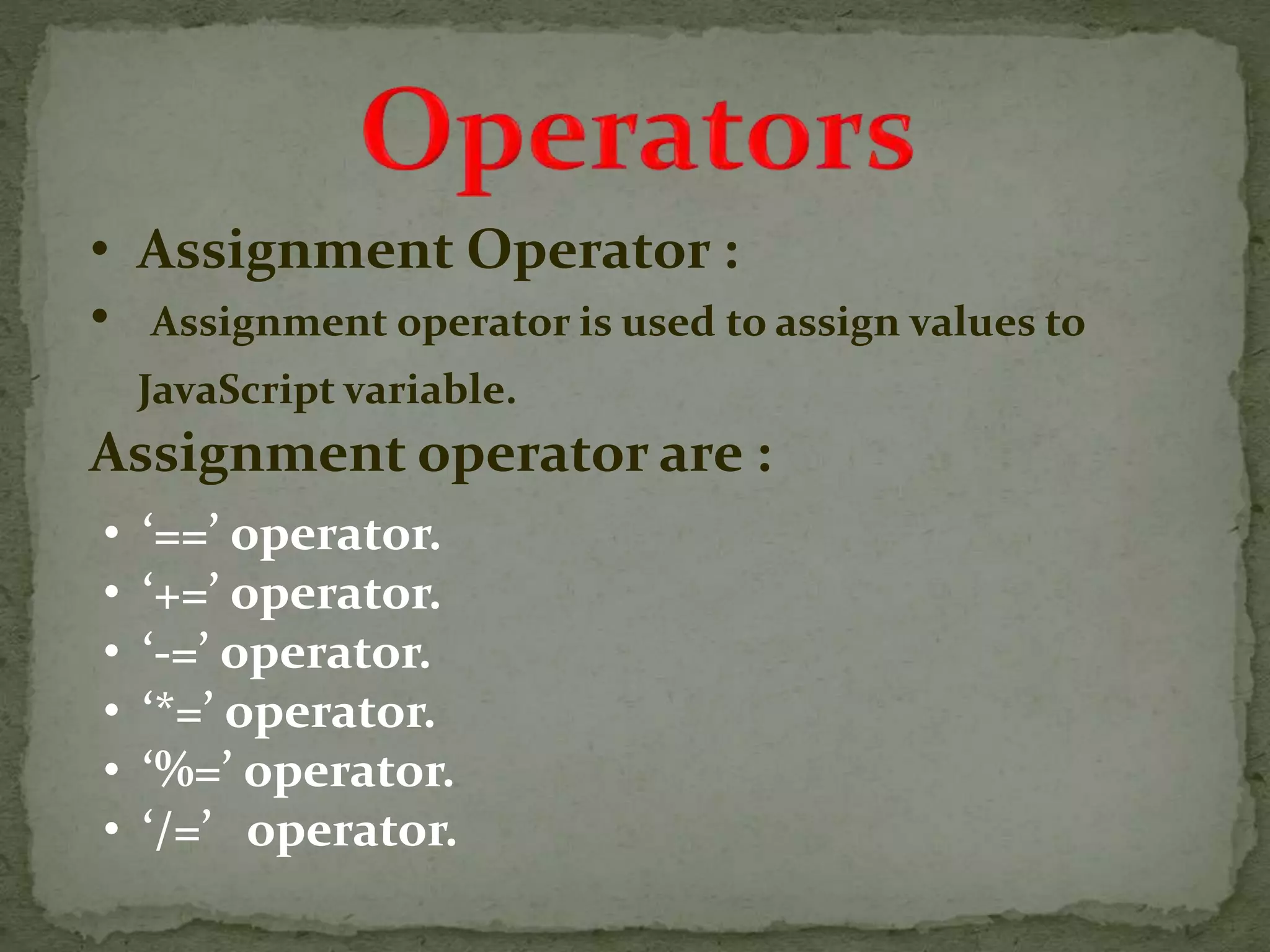 Basic concept of js | PPTX