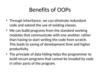 Basic Concept of Object oriented Programming | PPTX