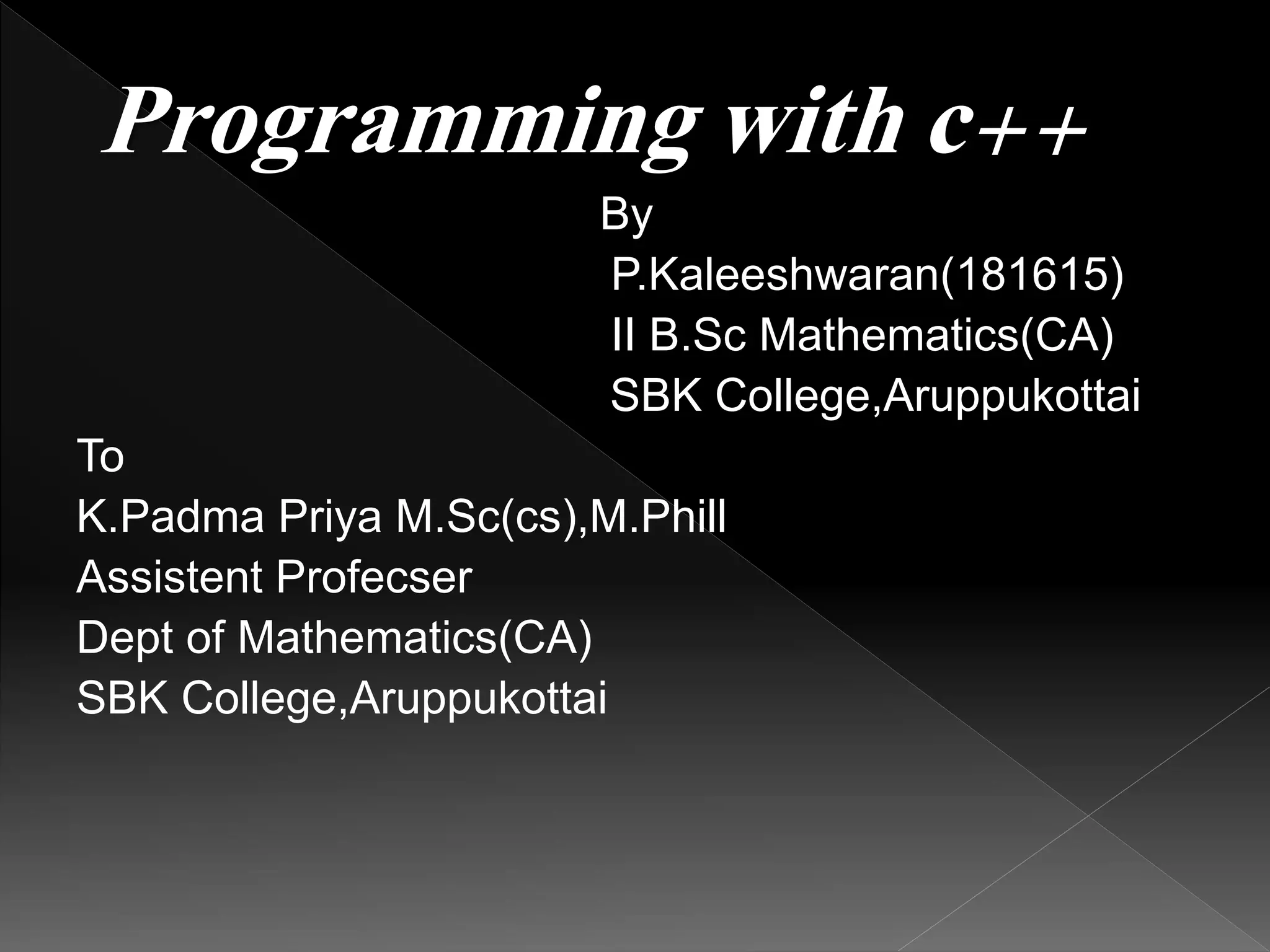 Basic concept of oops | PPT