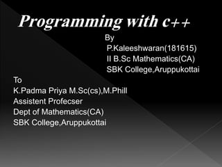 Basic concept of oops | PPT