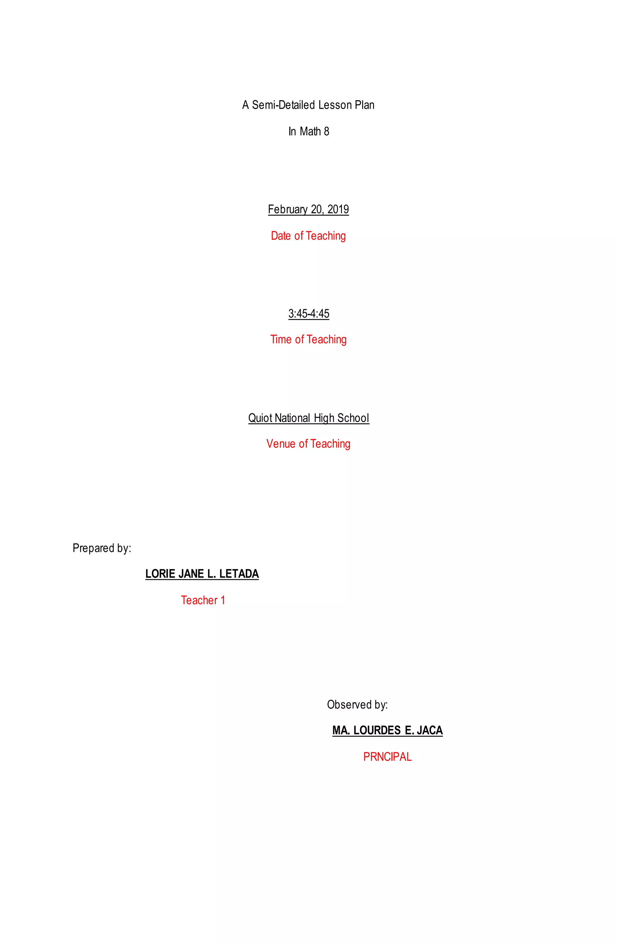 Lesson Plan on Basic concept of probability | DOCX