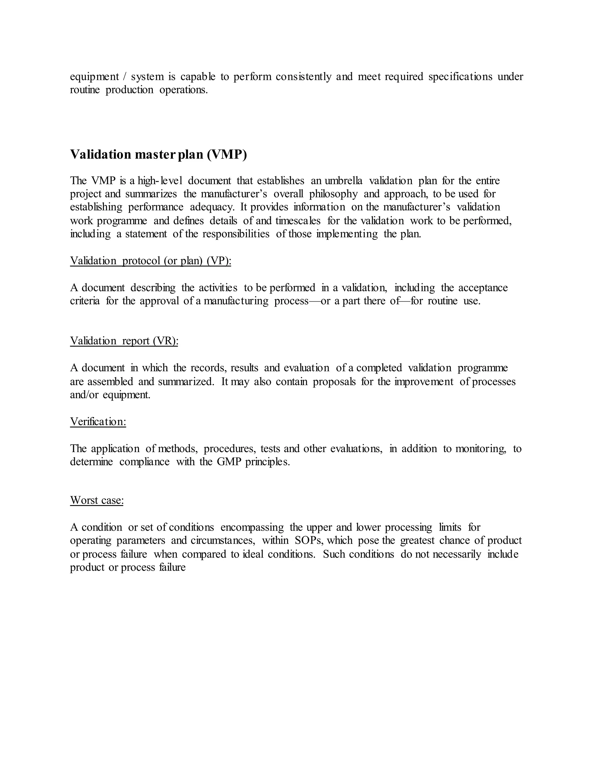 Basic concept of process validation | DOCX