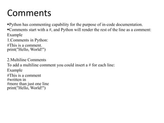 Basic concept of Python.pptx includes design tool, identifier ...