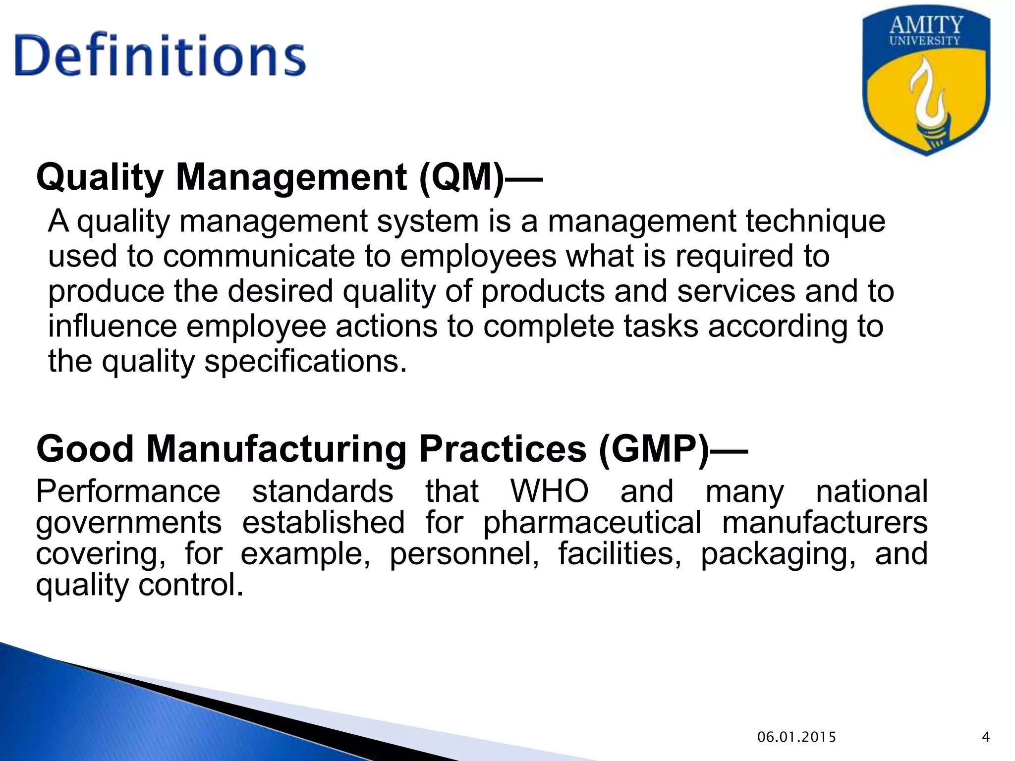 Basic Concepts of Quality Assurance & Management | PPTX ...