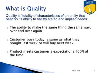 Basic Concepts of Quality Assurance & Management | PPTX ...