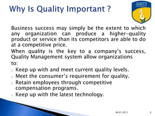 Basic Concepts of Quality Assurance & Management | PPTX