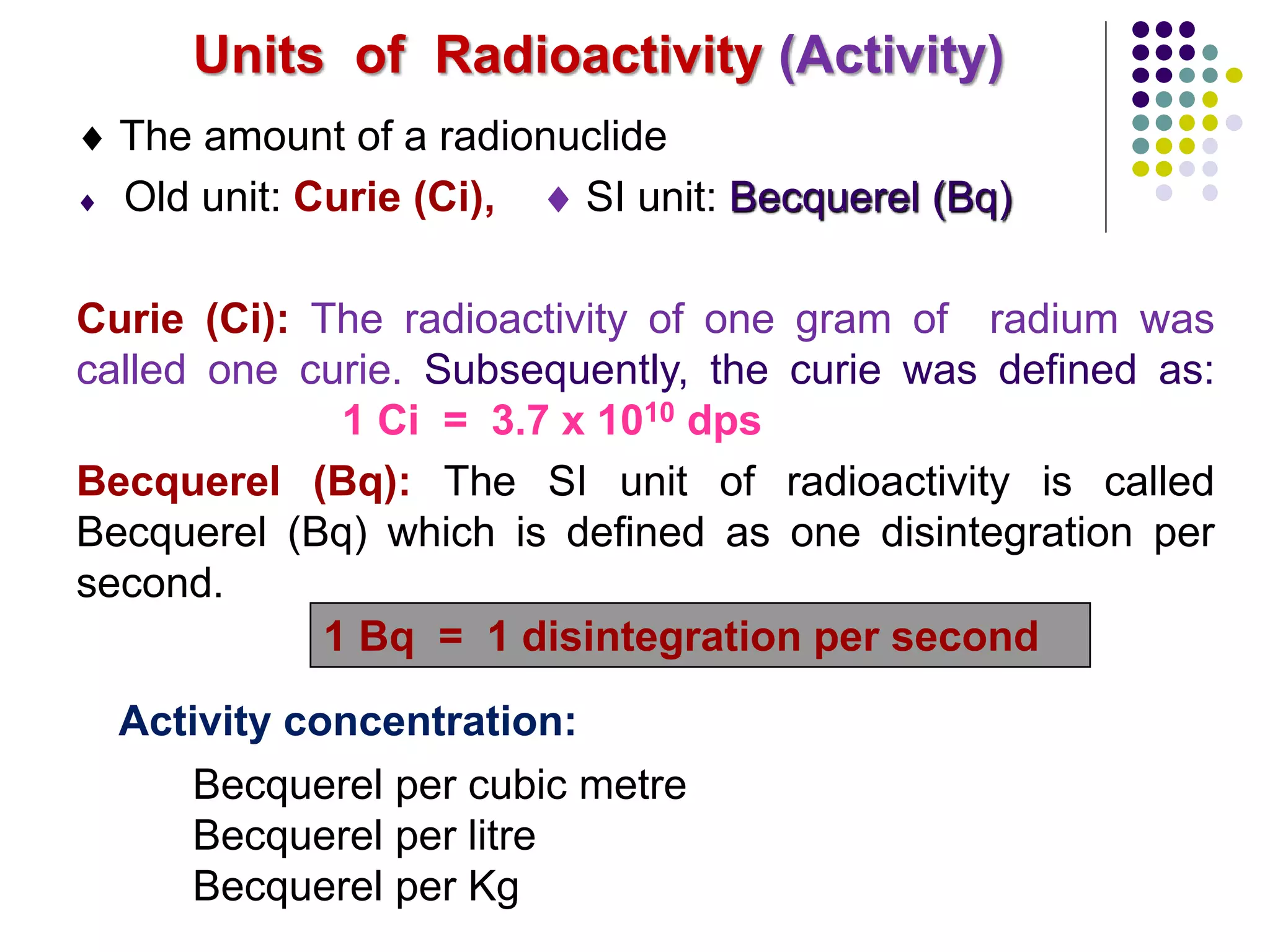 Basic concept of radiation, radioactivity, radiation dose | PPT