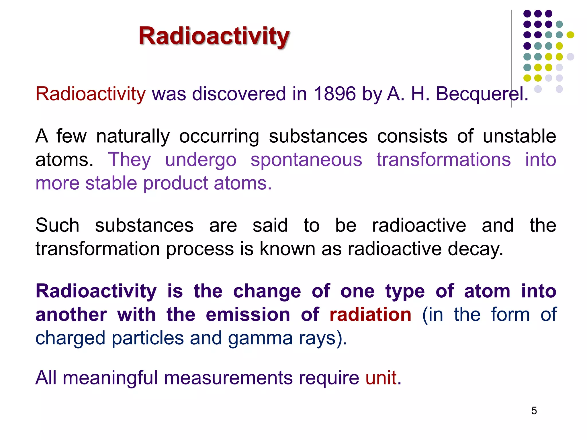 Basic concept of radiation, radioactivity, radiation dose | PPT