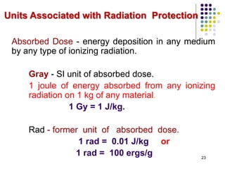 Basic concept of radiation, radioactivity, radiation dose | PPT