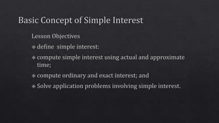 Basic concept of simple interest | PPTX