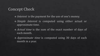Basic concept of simple interest | PPTX