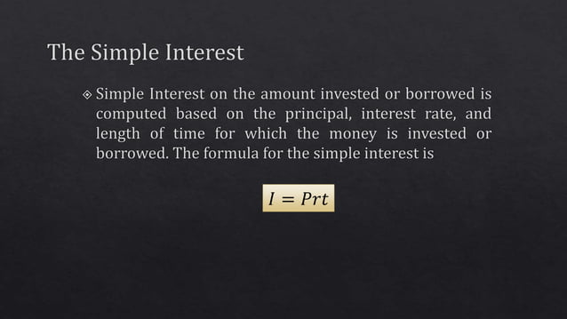 Basic concept of simple interest | PPTX | Stocks and Bonds | Personal ...