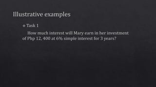 Basic concept of simple interest | PPTX