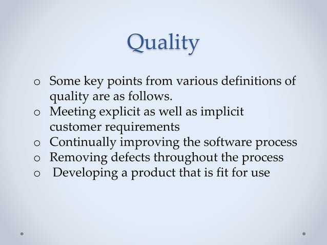 Basic Concept of Software Quality | PPT
