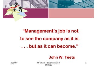 Basic Concept of Strategy & Strategic Management | PDF