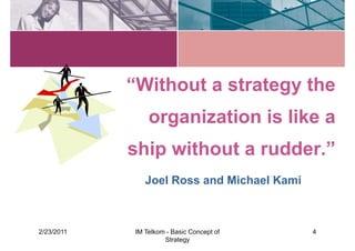 Basic Concept of Strategy & Strategic Management | PDF