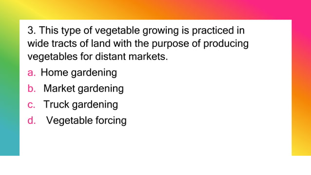 Horticulture Basic Concept of Vegetable. ppt | PPTX | Agriculture ...