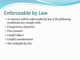 Basic concept on law of contract | PPTX