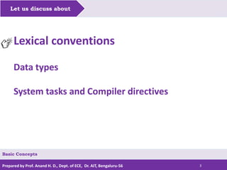 Basic concepts in Verilog HDL | PDF